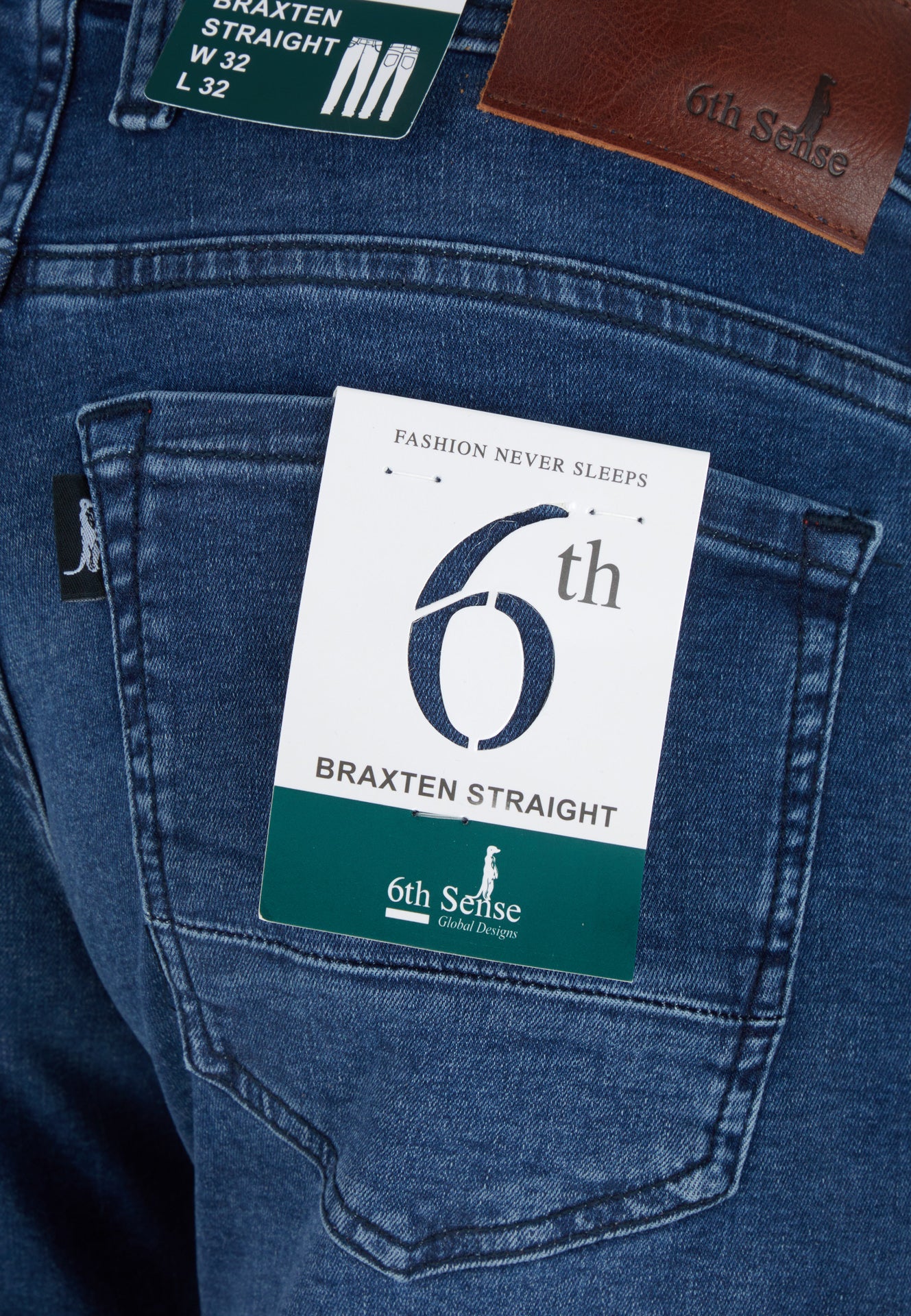 Men's 6th Sense straight-leg Jeans | Braxten | Mid Wash - faddens.ie