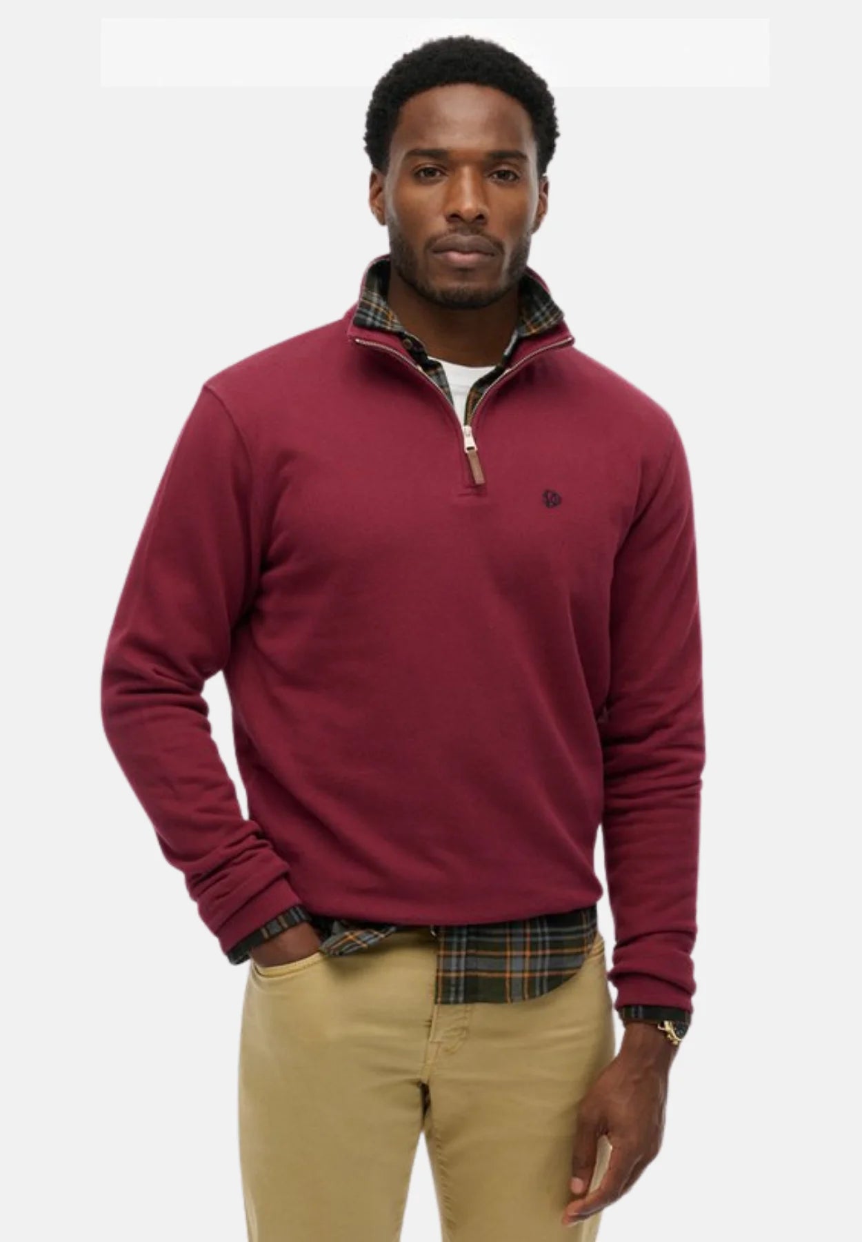 Men's Superdry Preppy Half Zip Jumper | Port Red – faddens.ie